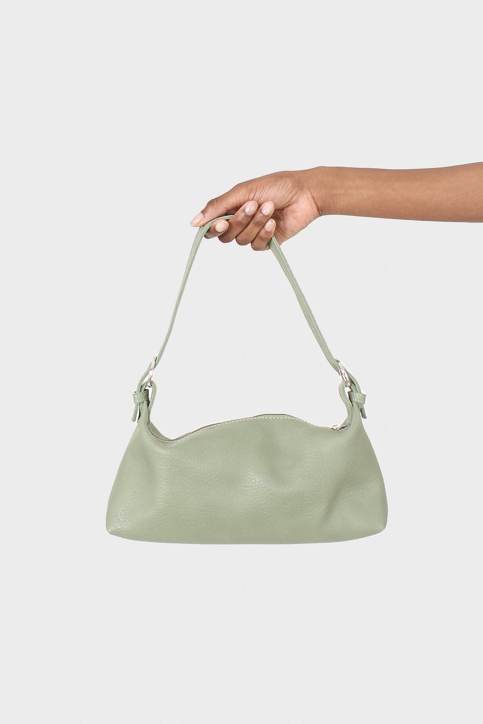 Sage vegan leather shoulder bag | Glassworks London
