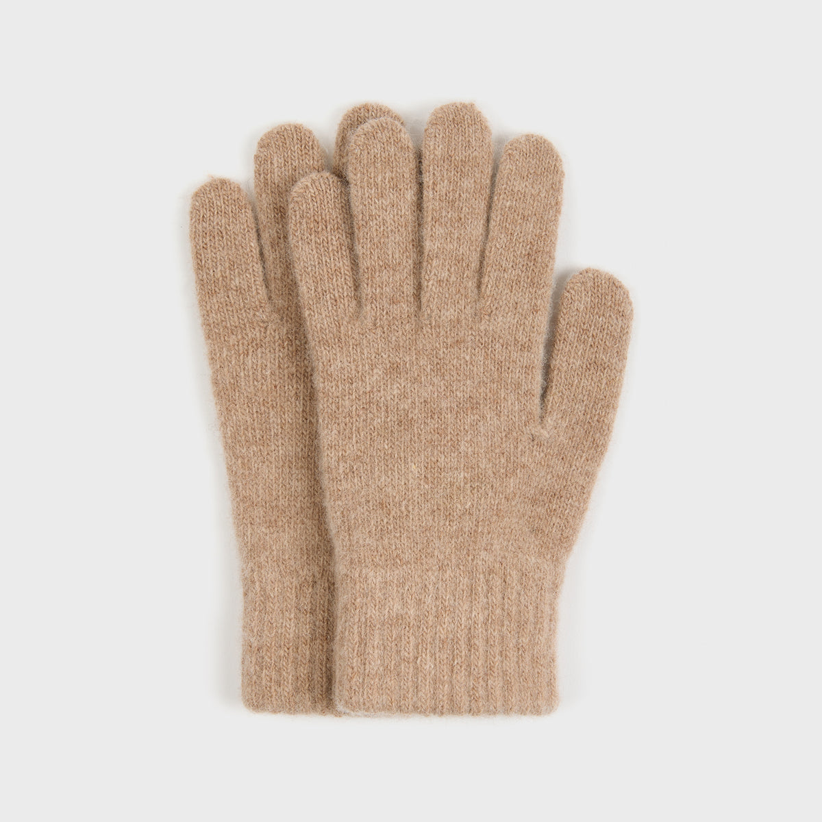 Dark beige wool blend gloves | Glassworks London
